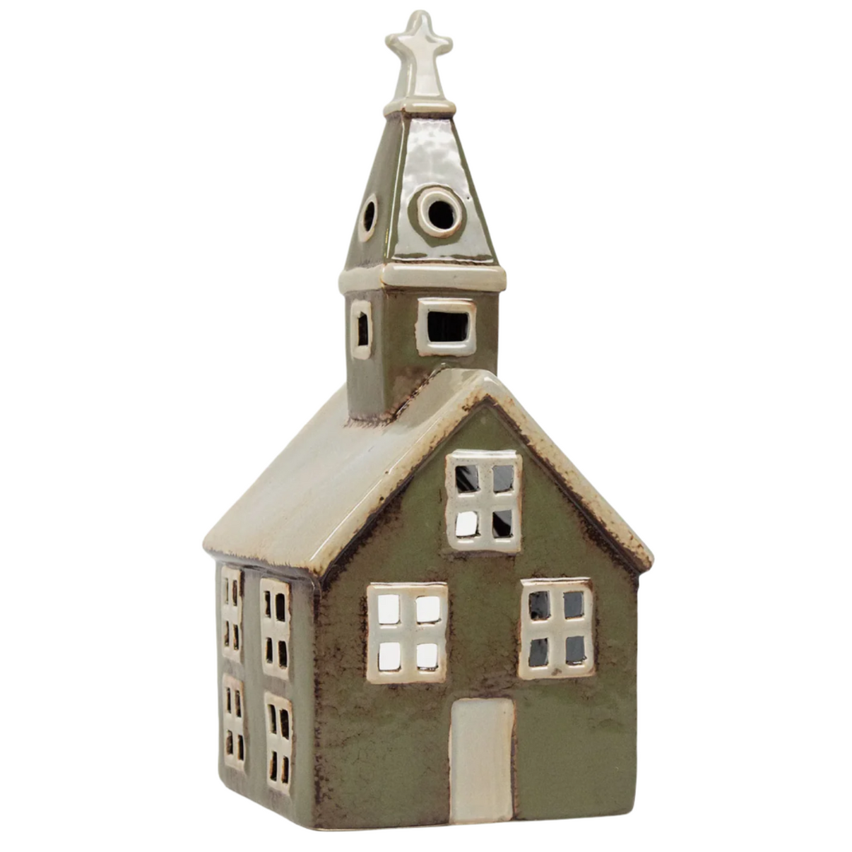Alsace Tea Light Church - Olive Green | French Country – Avison's Home ...